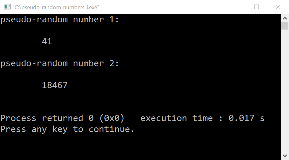 Pseudo-Random Numbers in C