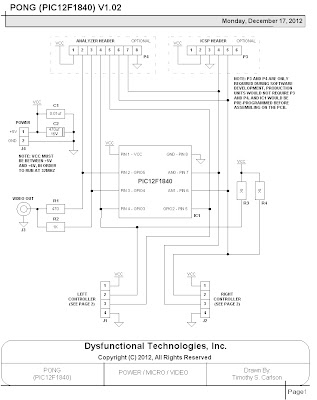 Dysfunctional Technologies: PONG (PIC12F1840)