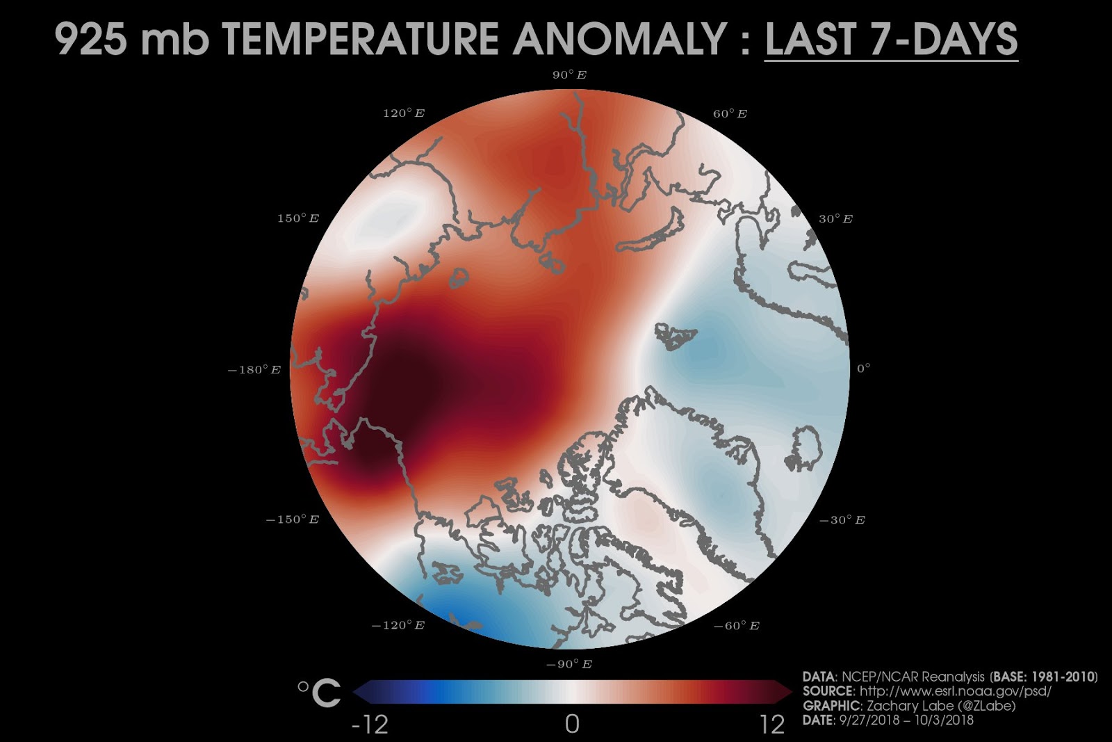 Seemorerocks: Much higher-than-normal temperatures at the North Pole