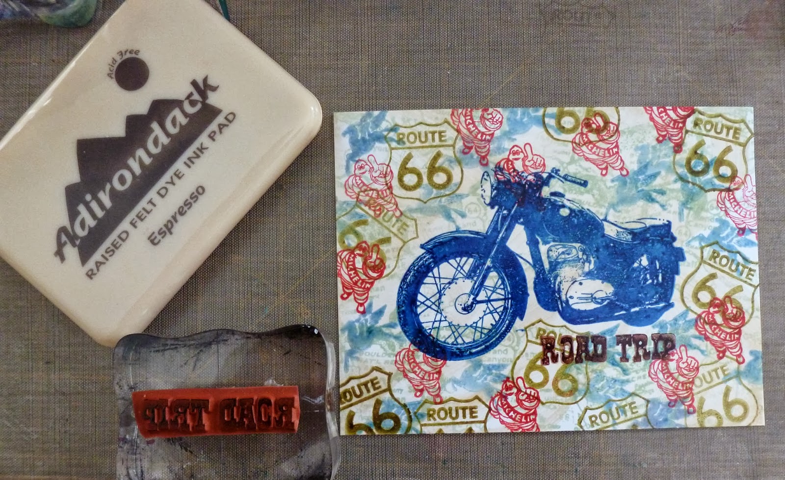 creatingwiththegirls: Collage stamping a card