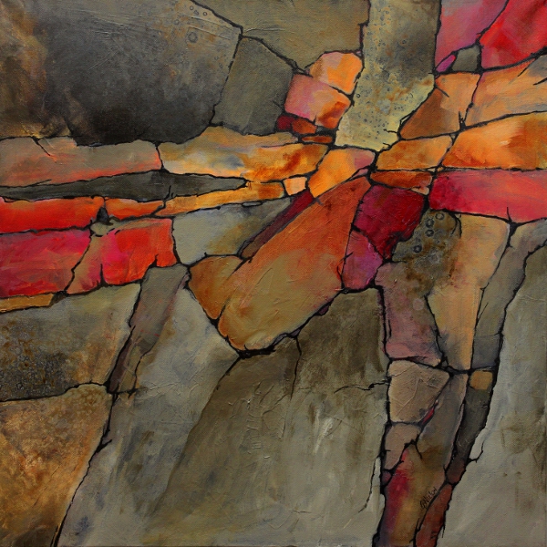 CAROL NELSON FINE ART BLOG: Acrylic geologic abstract, "Rainbow Canyon ...