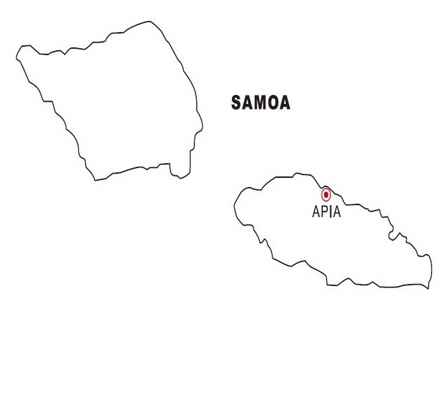 Samoa Map Coloring | COLOR AREA