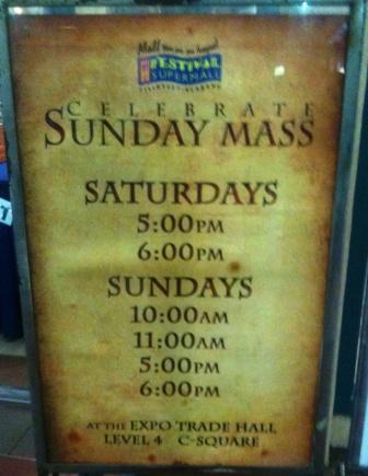 Sun Toes: Festival Mall Alabang Holy Mass Schedule