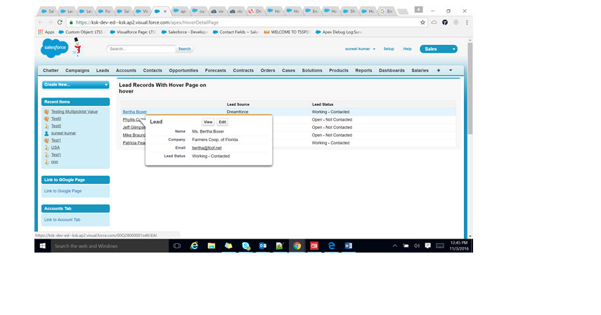 Salesforce Globe For You Salesforce Shorts How To Display Hover Details In Visualforce Page