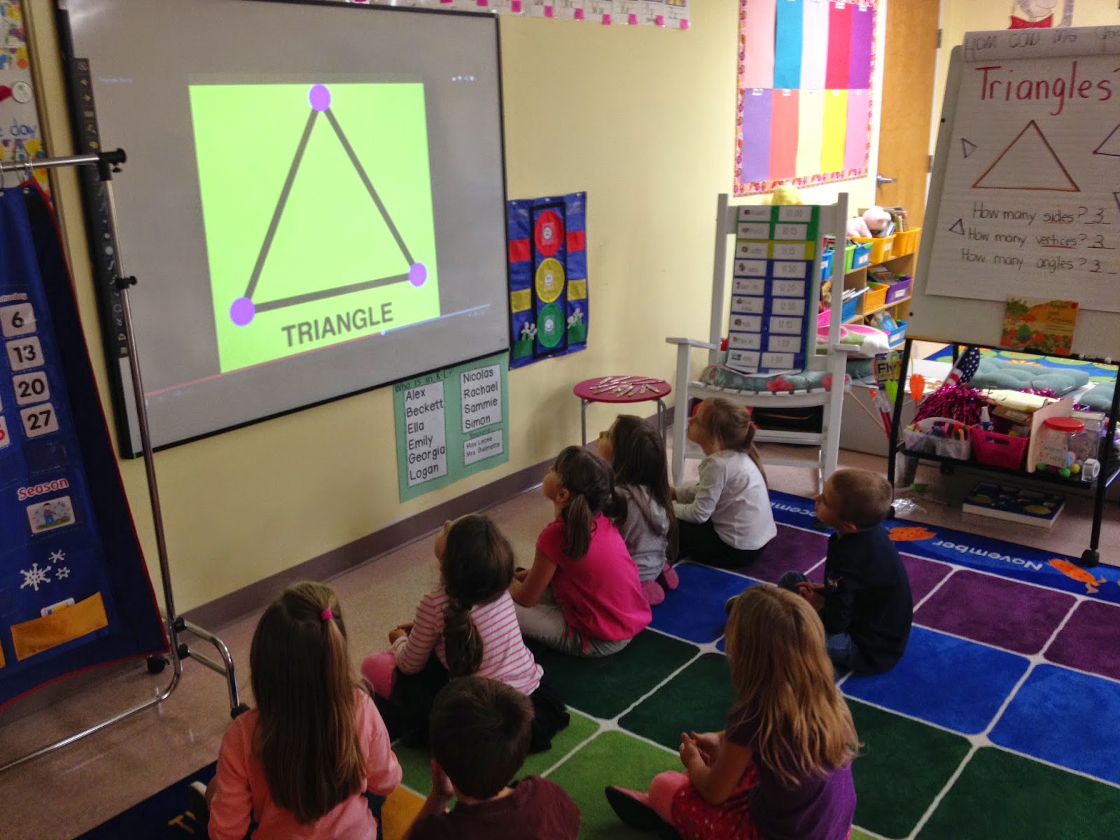 Kindergarten Kids: What shape has 3 sides, 3 vertices, and 3 angles?