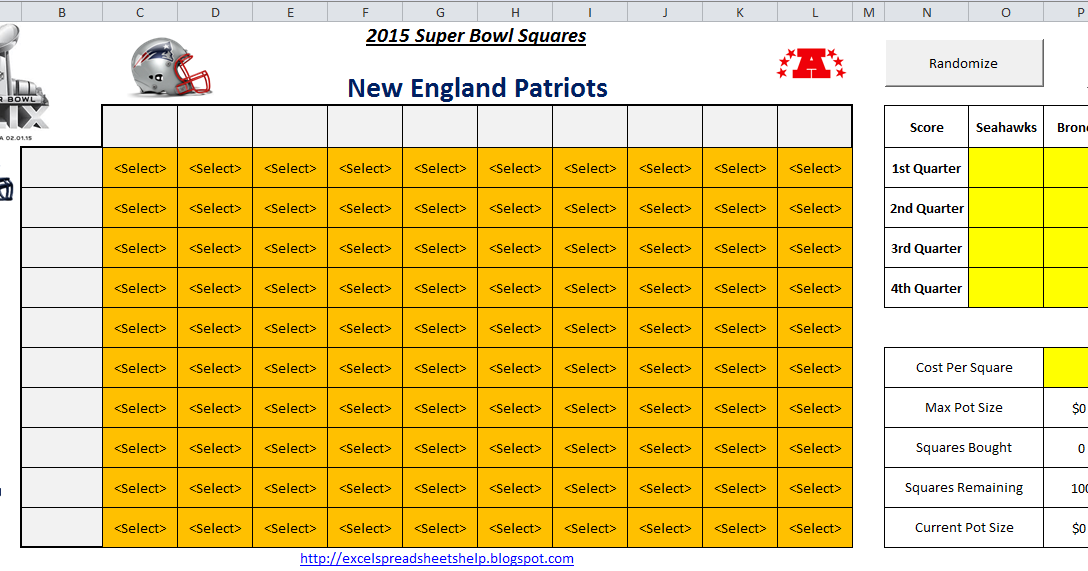 Excel Spreadsheets Help 2015 Super Bowl Squares