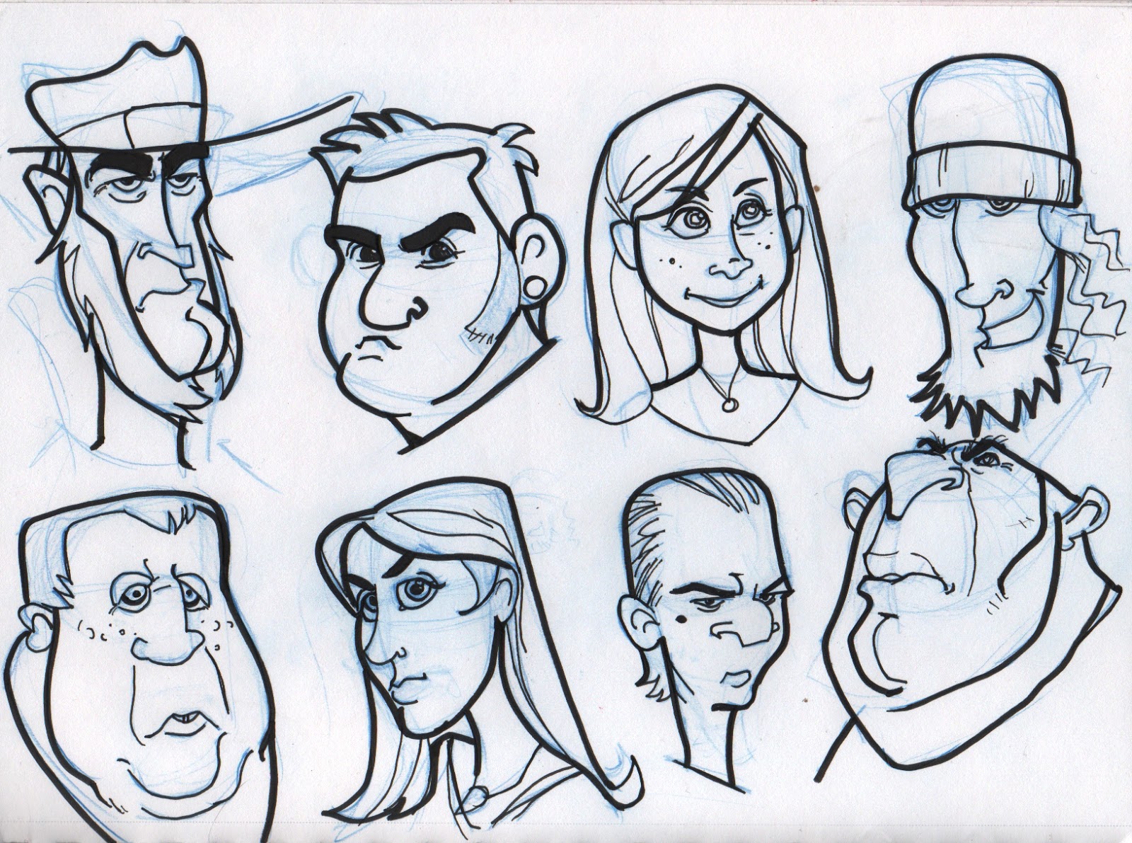 Joe Pearman Art: Cartoon faces