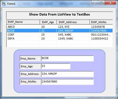 Show ListView Data in TextBox or Get Listview Selected Items in VB6.0 ...