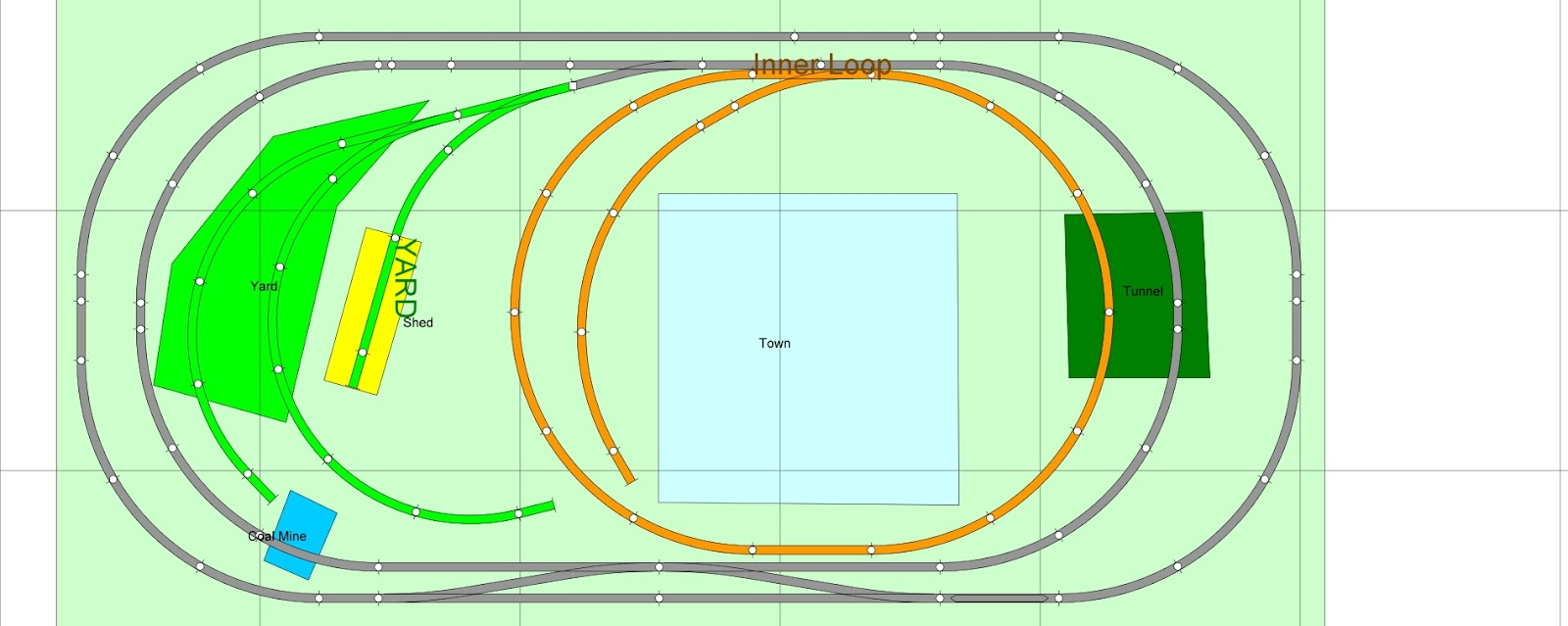 HO Model Railroad Example Layouts: 4x8 - 2 Crossovers