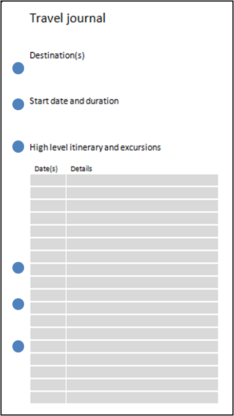 My Life All in One Place: Print your own Travel Journal pages
