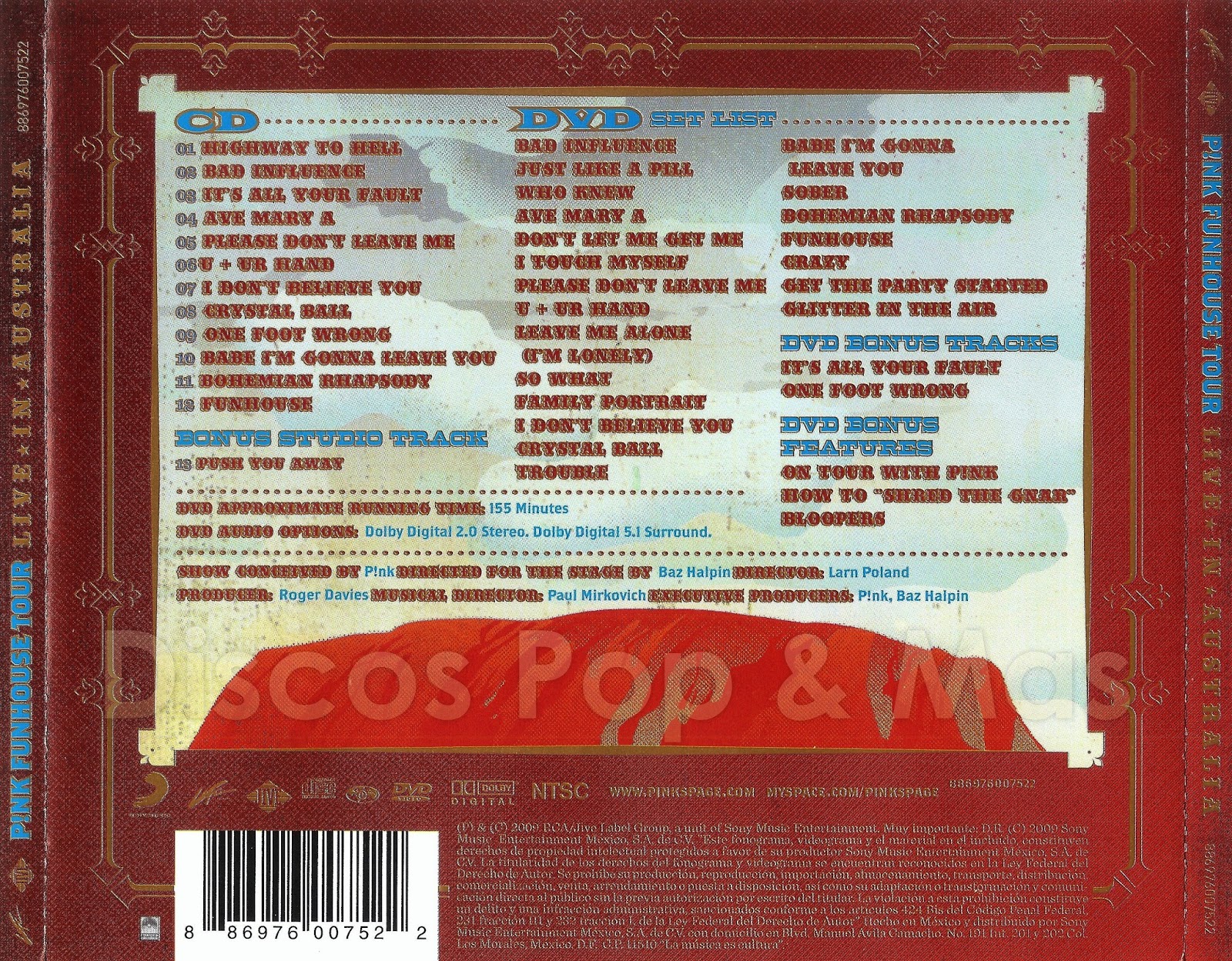 Discos Pop & Mas: P!nk - Funhouse Tour: Live in Australia