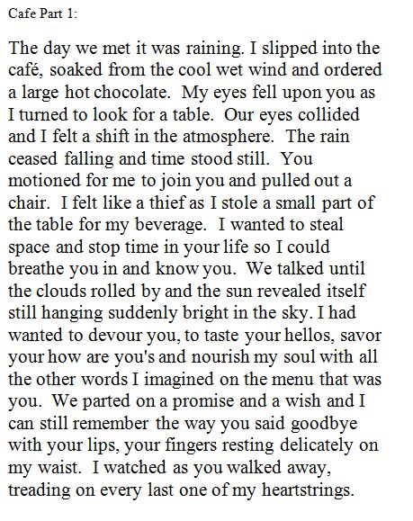 Beauty Incognito: Cafe: A story in paragraphs