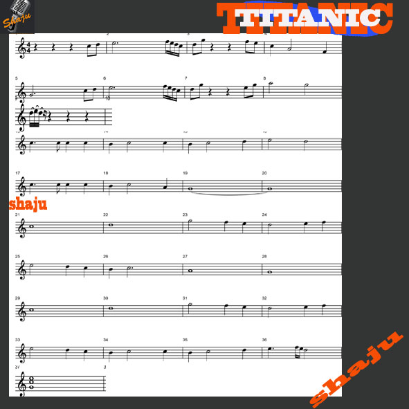 Shaju's Guitar Lessons: TITANIC....( simple notes for beginners )