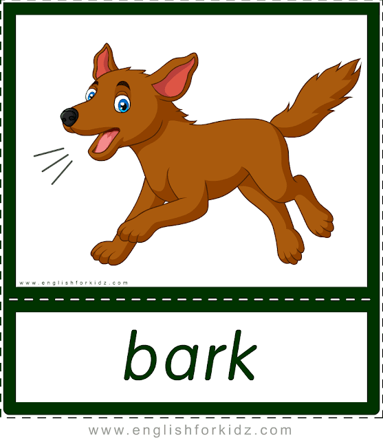Printable Flashcards: Animal Sounds. Part 1.