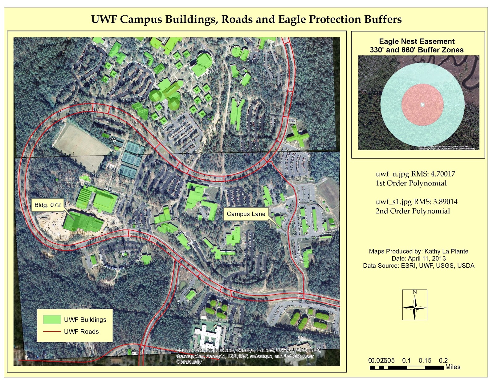 Kathy Joy's GIS blog: 3D Map of UWF Campus Roads and Buildings and ...