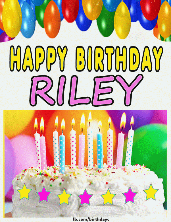 Happy Birthday Riley cake images gif