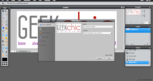Geek Chic: Tips for the Trendy Blogger: make a header using image mapping