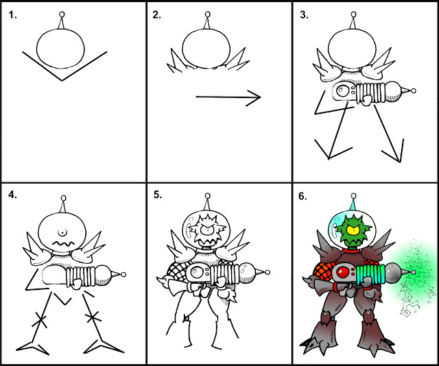 DARYL HOBSON ARTWORK: How To Draw An Alien: Step By Step Art Guide