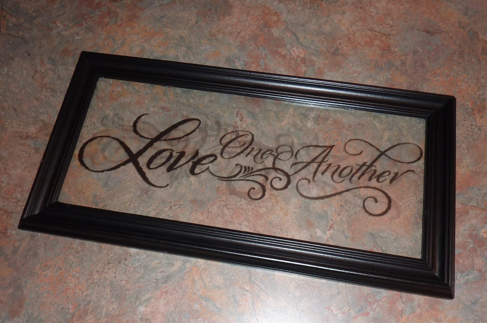 No time to be bored: Faux Etched Glass Framed Quote - Tutorial