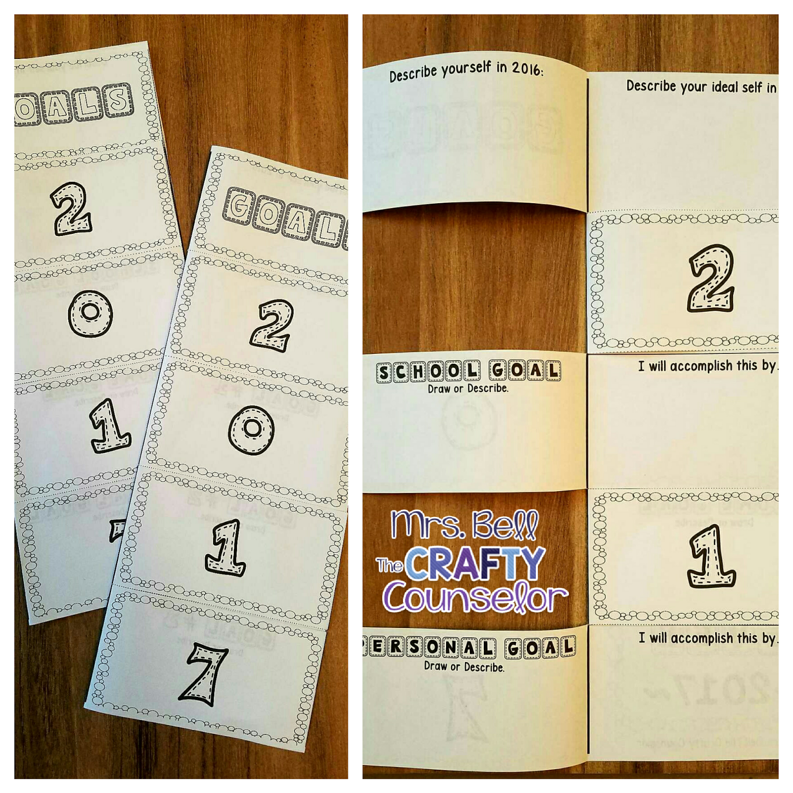 New Year, New Goals Foldable - Mrs. Bell The Crafty Counselor