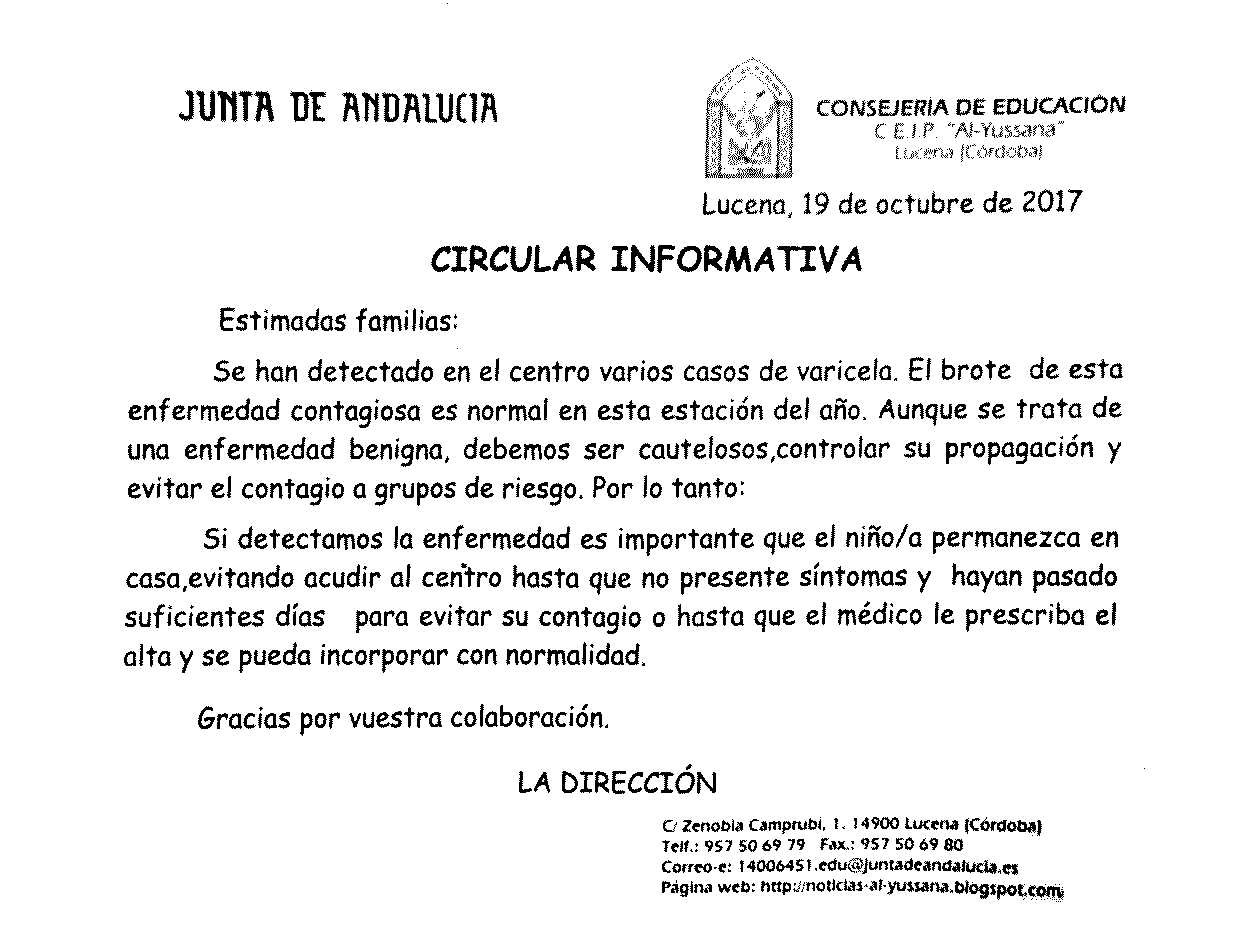 NOTIBLOG: CIRCULAR INFORMATIVA: PREVENCIÓN DE LA SALUD