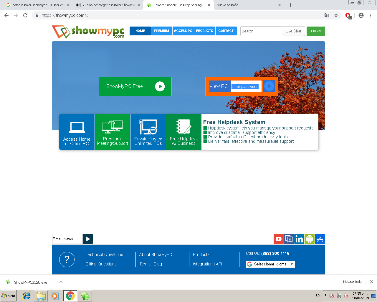 Pasos para Instalar y Controlar otro equipo con ShowMyPC