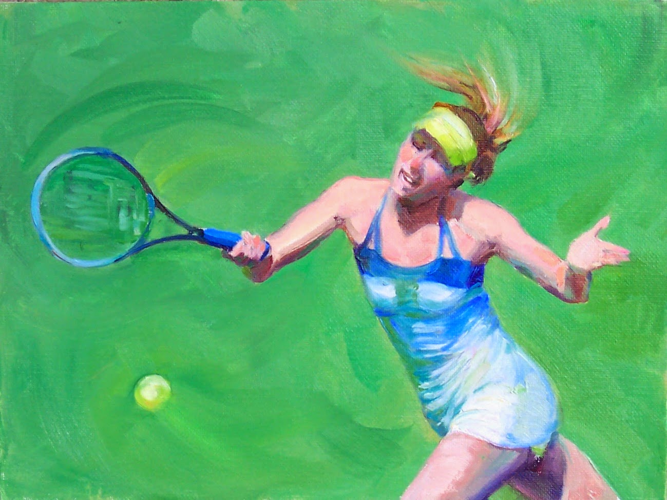 Art Every Day : Tennis Anyone,Figure,oil on canvas,9x12,price$400