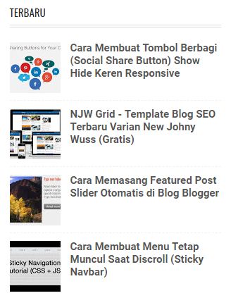 3 Cara Menampilkan Tulisan Terbaru (Recent Post) di Sidebar Blogger ...