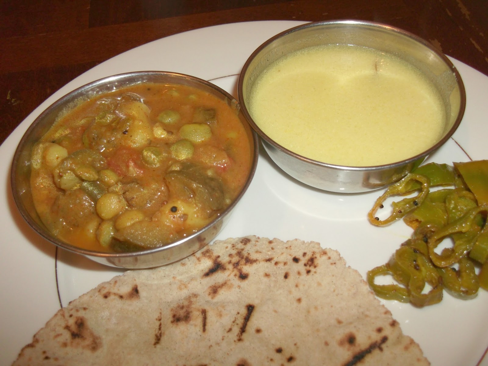 HCF: Thali # 6 - Ringna Bataka Nu Rasawalu shak, Kadhi, Juwar ni Rotli