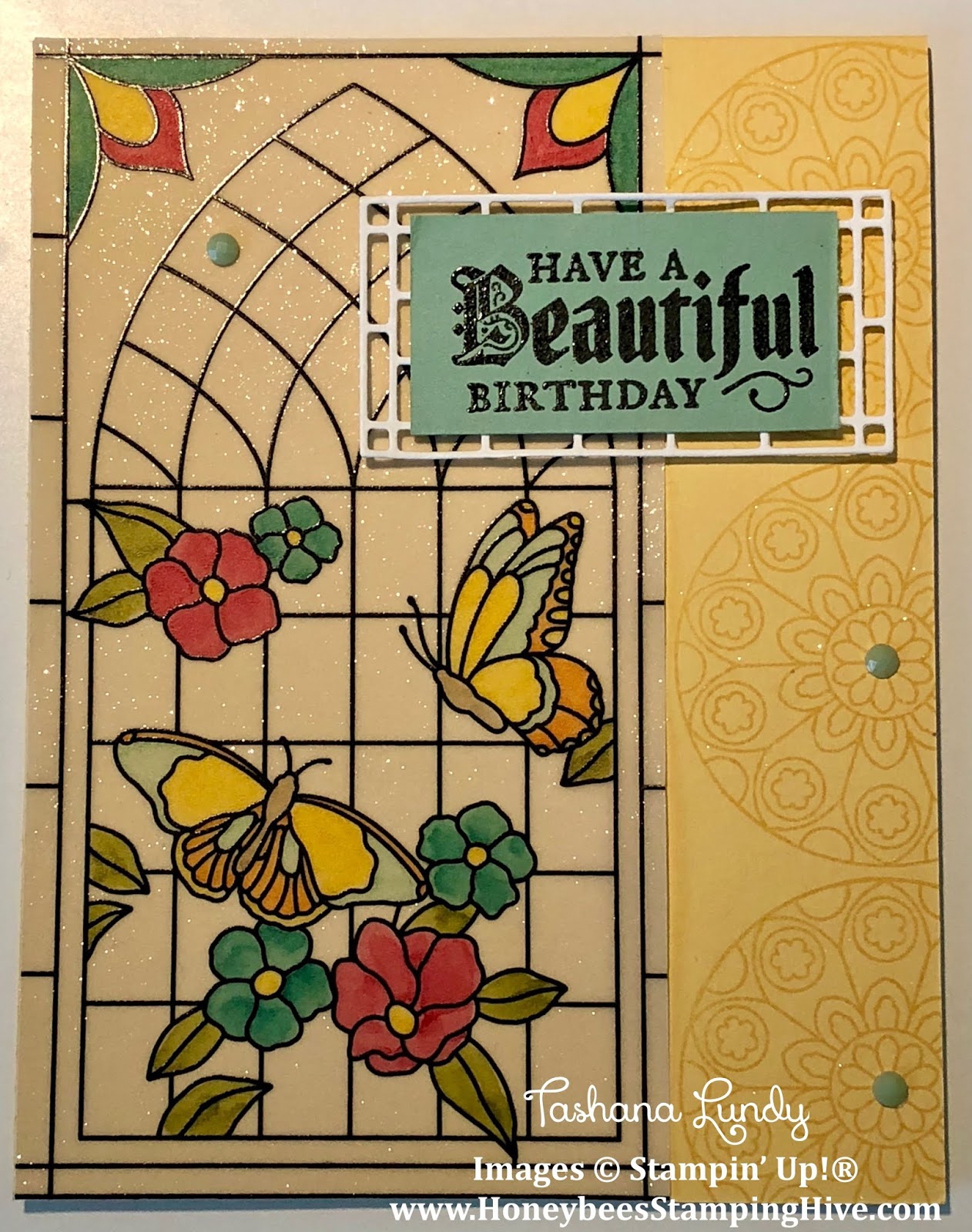 `: Painted Glass Beautiful Birthday
