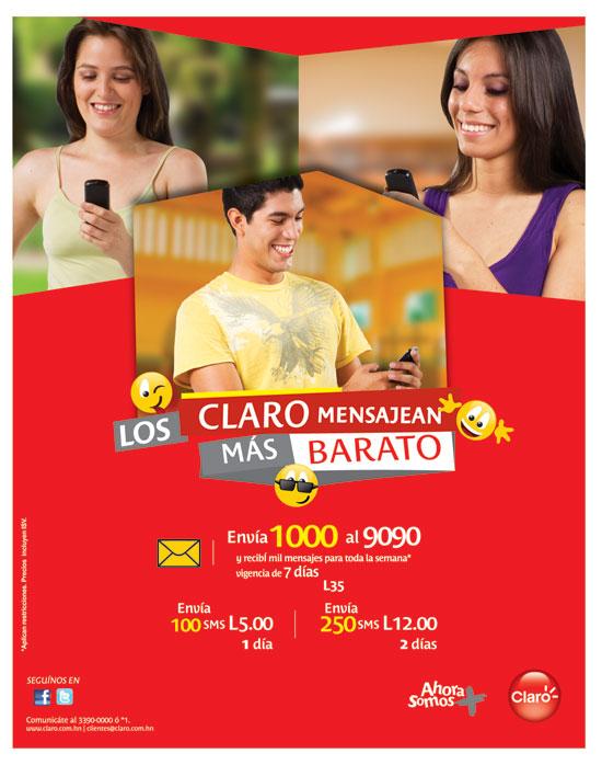 Claro Honduras: Paquetes SMS