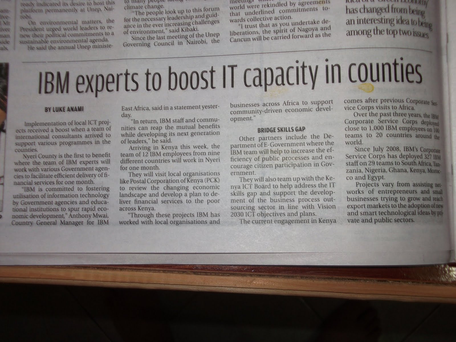 Nimeesh's journey to Kenya for the IBM Corporate Service Corps: JAMBO Nyeri