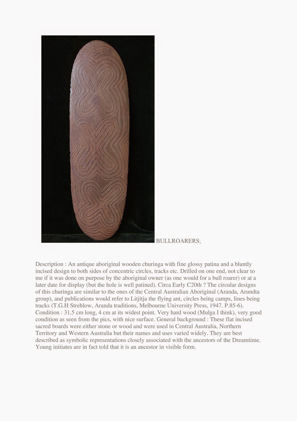 Trivial Art Tribal Art = TA-TA : The Churinga or Tjurunga docs Part 1 ...