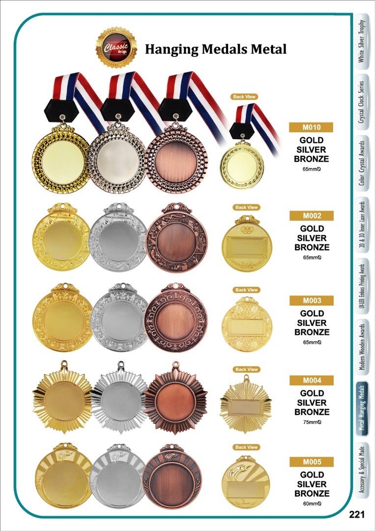 Membekal Medal/Pingat/Piala untuk acara sukan