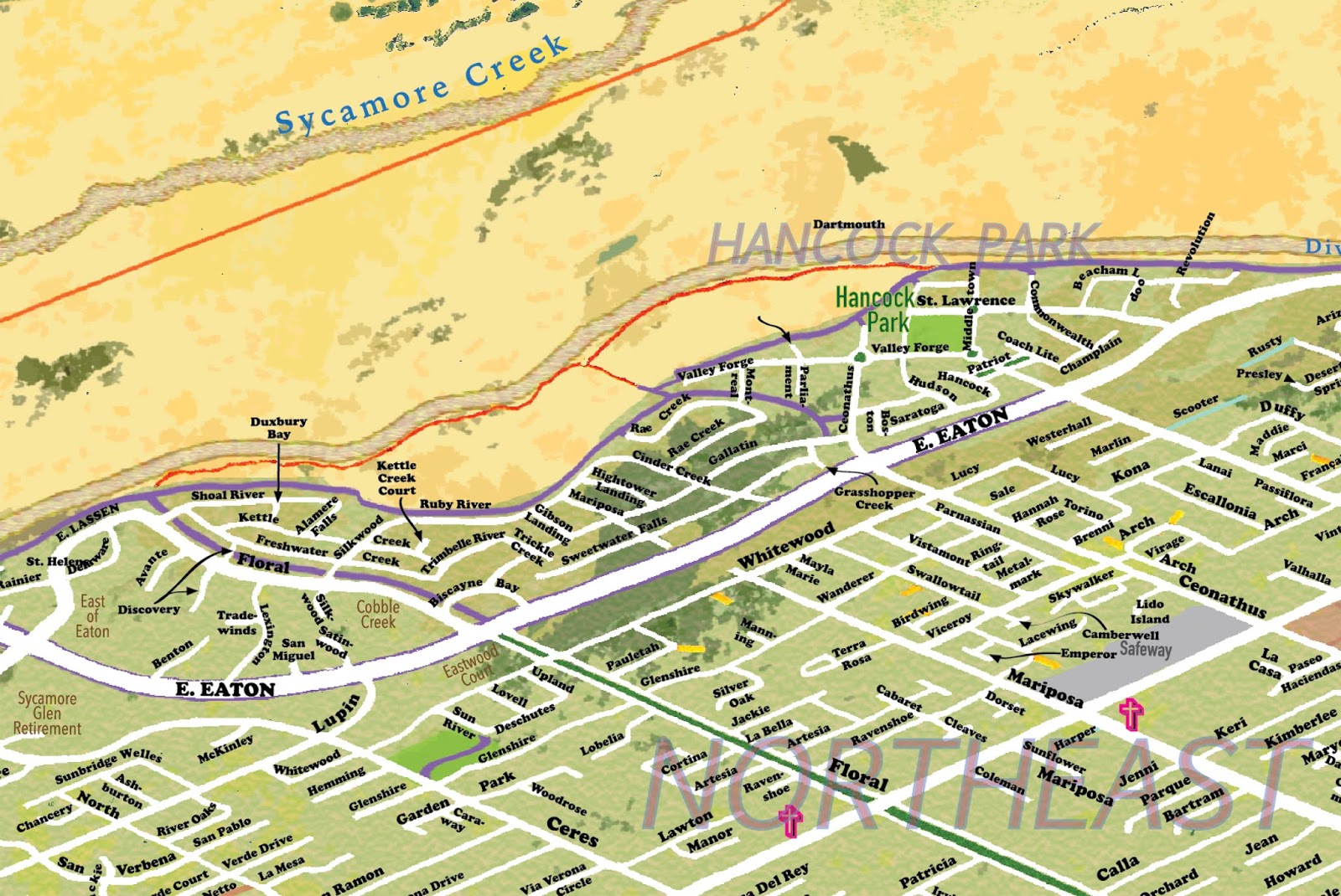 Mapa Jeff Cartography: Chico, California Panoramic Map