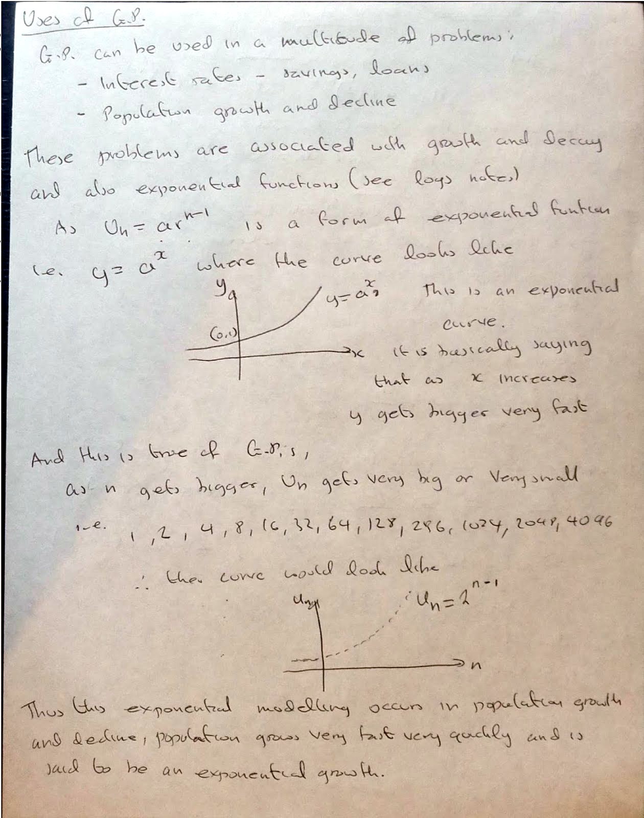 A Level Maths Notes: AS Sequences and Series - Geometric Sequences Examples