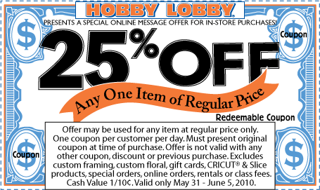 Free Printable Coupons: Hobby Lobby Coupon