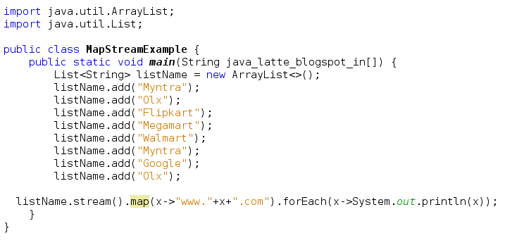 Java-Latte: Stream and Lambda examples in Java 8