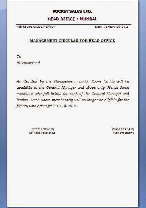 Office Circular Template