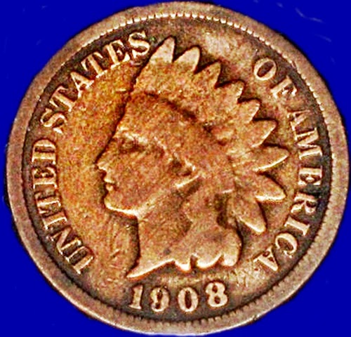 Monedas de México y el Mundo: Estados Unidos: 1 Centavo de 1908 (Indian ...