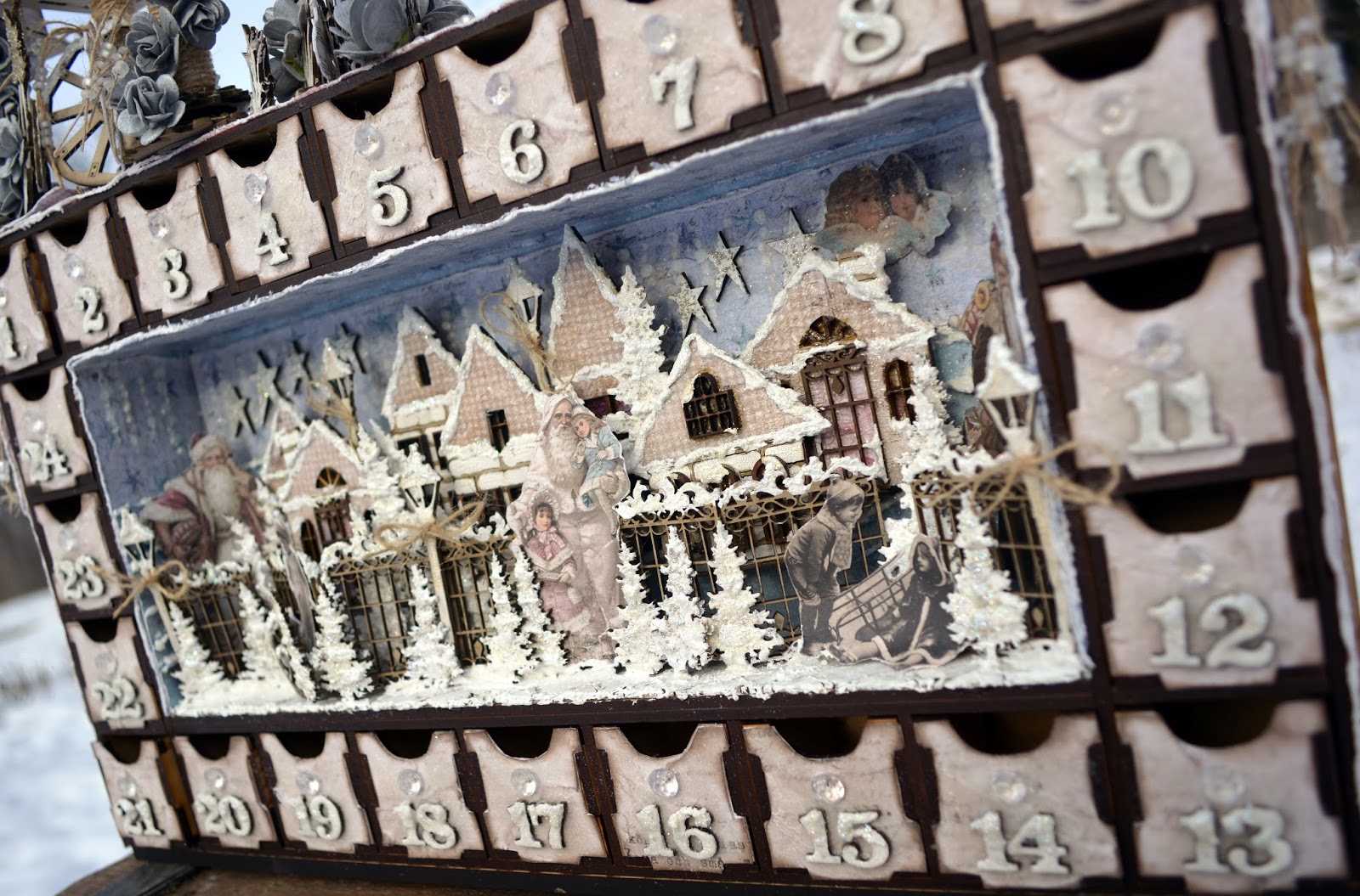 The Dusty Attic Blog: Advent Calender with Bird Houses - Rachelle Sigurdson