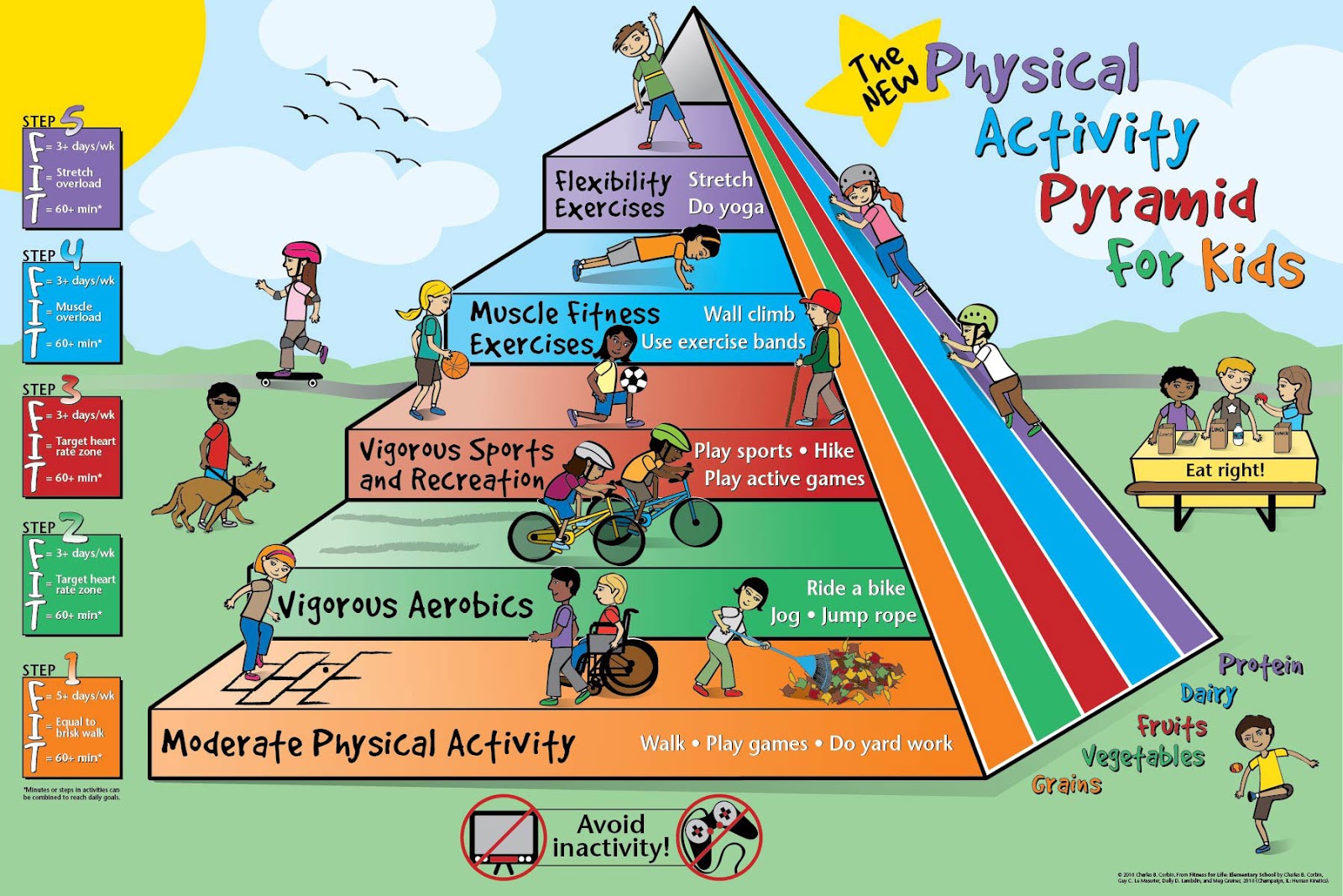Pirámide de actividad física diaria.
