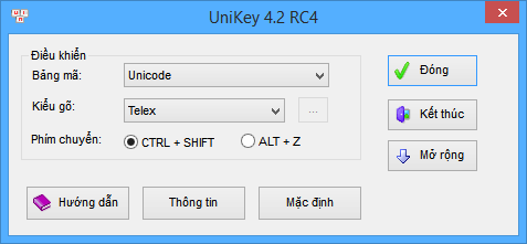 Nâng cấp bộ gõ tiếng việt Unikey 4.2 RC4