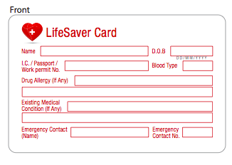 Emergency Care Programs New York: In Case Of Emergency Card