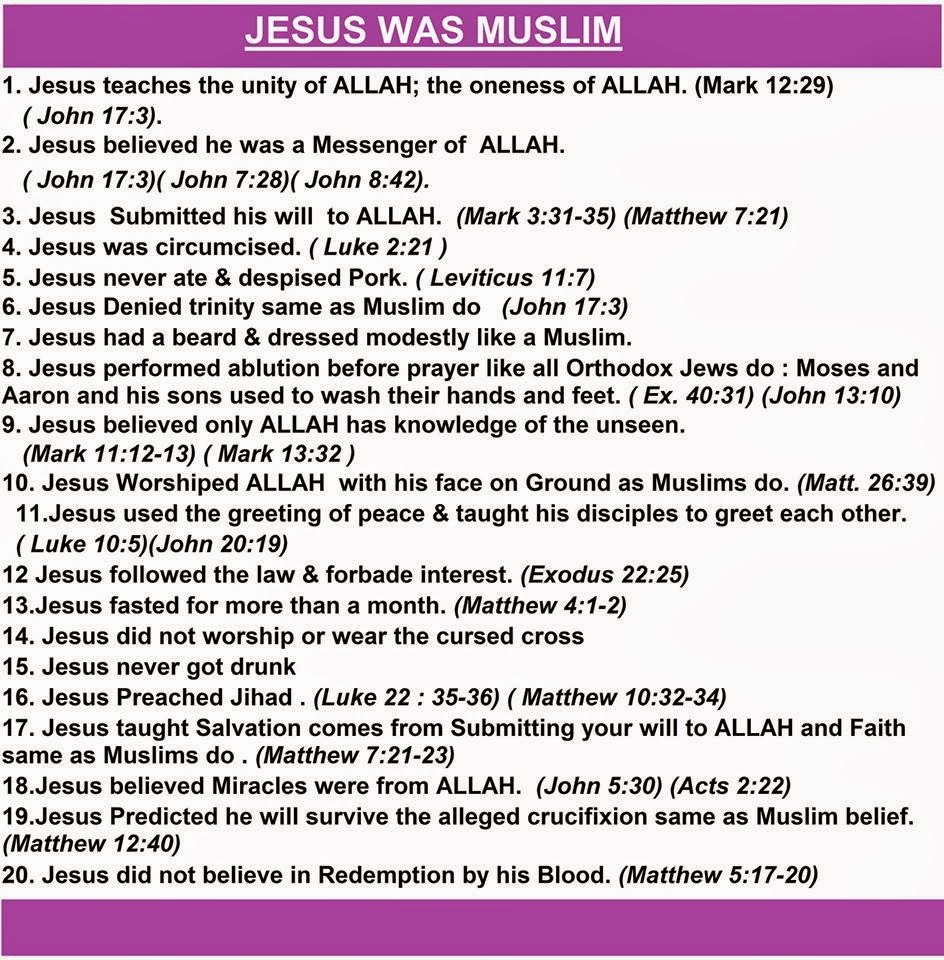 Chart Clearly Illustrates Difference Between Jesus and Muhammad ...