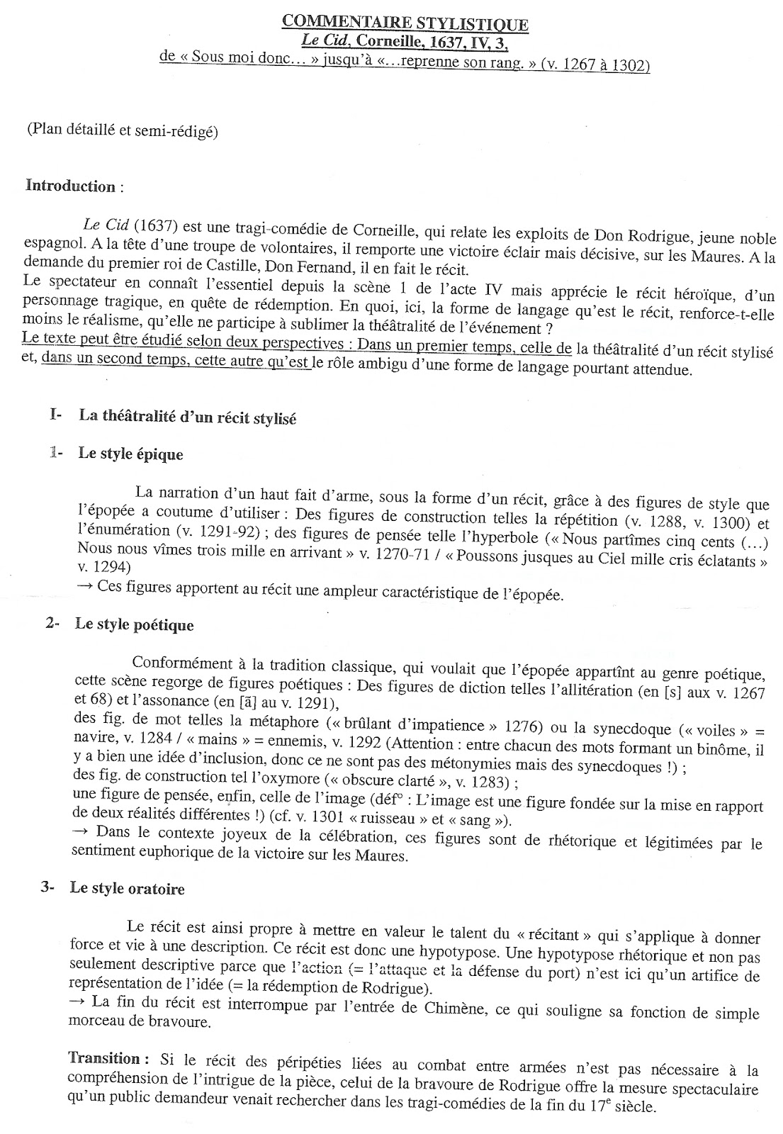 Commentaire Médée de Corneille 2nde Français