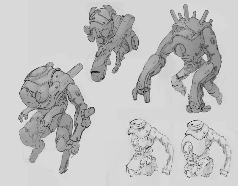 bot_sketches_small.jpg (800×627) | Character art, Sketches, Mech