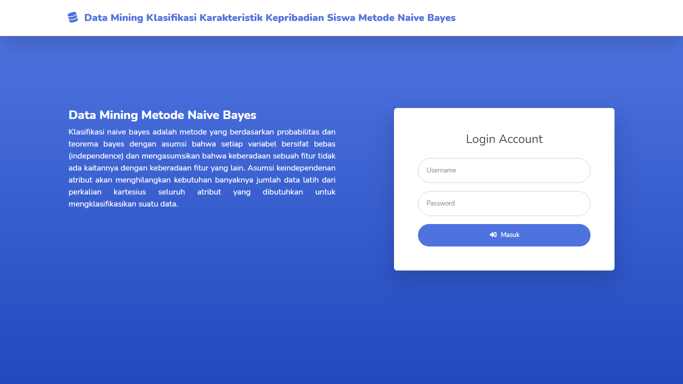 Aplikasi Data Mining Klasifikasi Karakteristik Kepribadian Siswa Metode ... Aplikasi Data Mining Klasifikasi Karakteristik Kepribadian Siswa Metode ...
