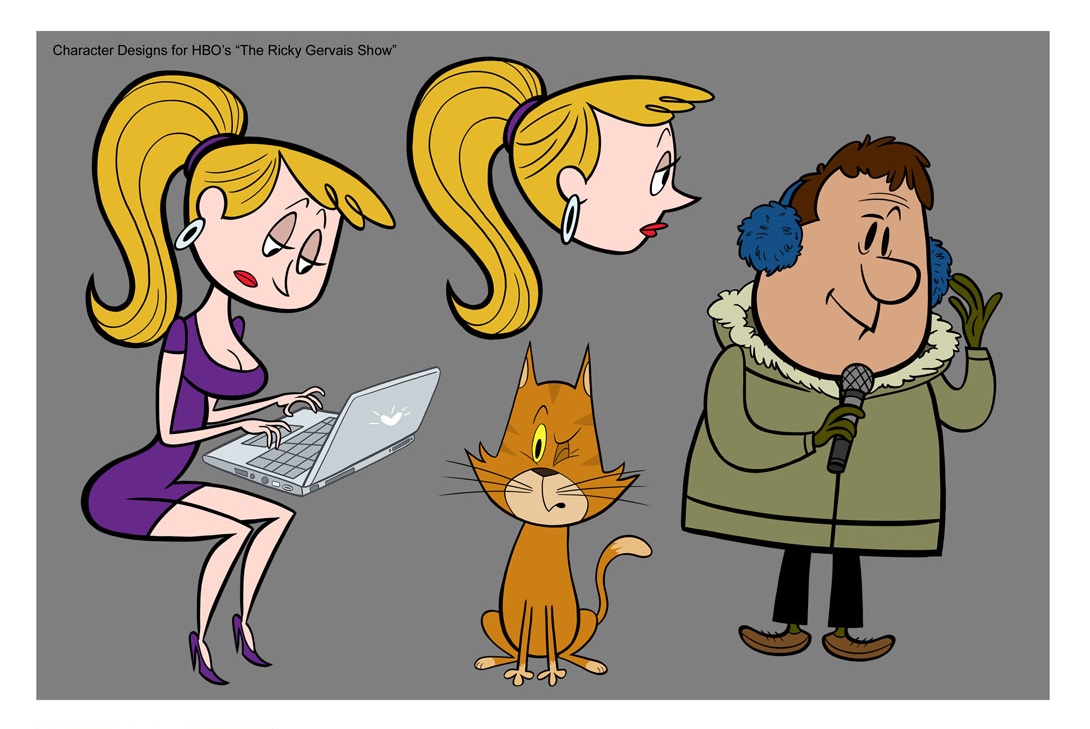 DeJarnette Designs: "The Ricky Gervais Show" Character Designs