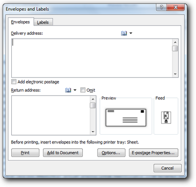 Cara Menuliskan Alamat Surat di Amplop Pada Ms Word 2010